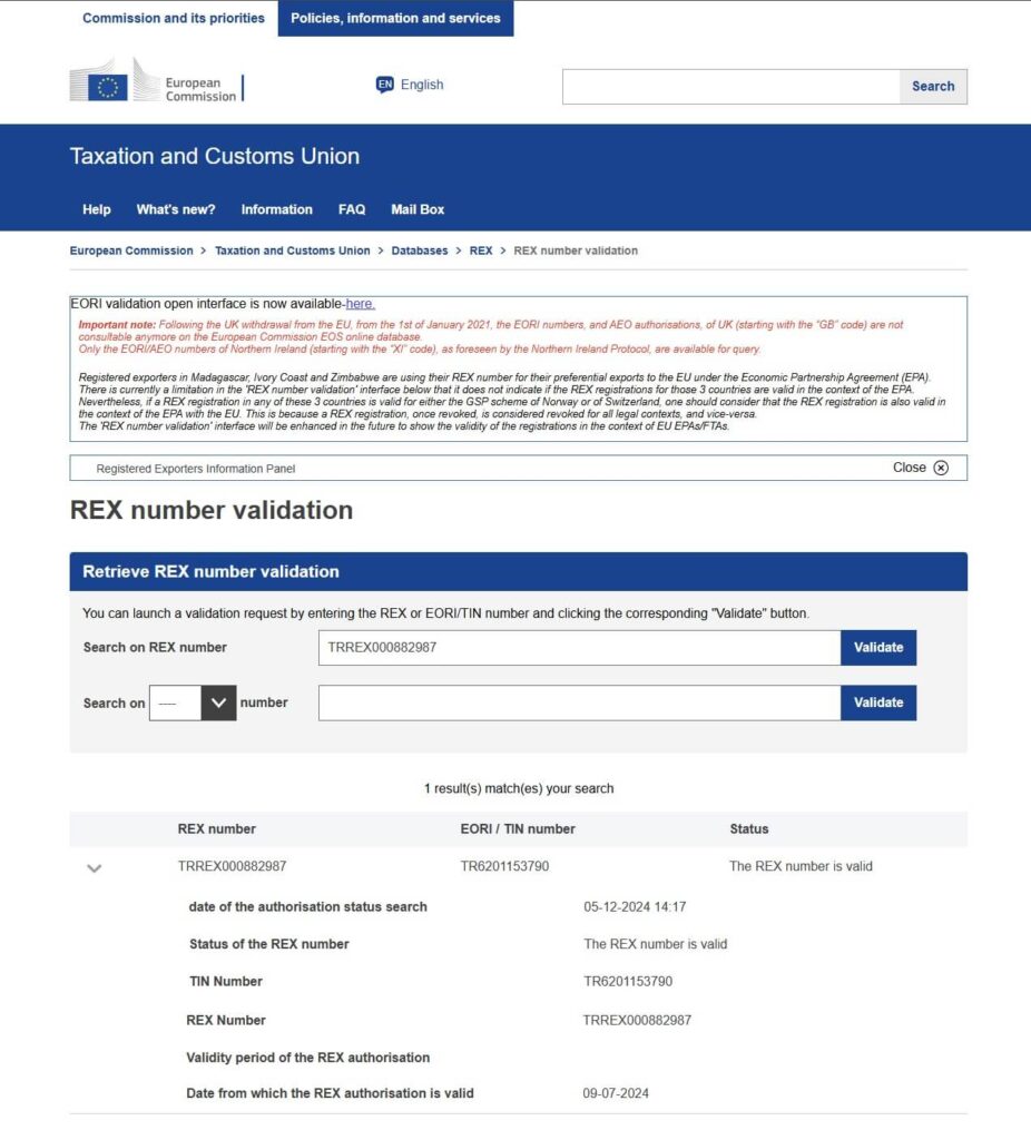 MG Demir REX Number (Membership) Approved! - MG Iron & Steel